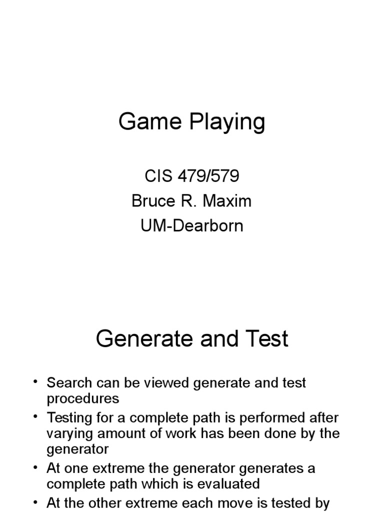 AI Game Playing | PDF | Computer Science | Areas Of Computer Science