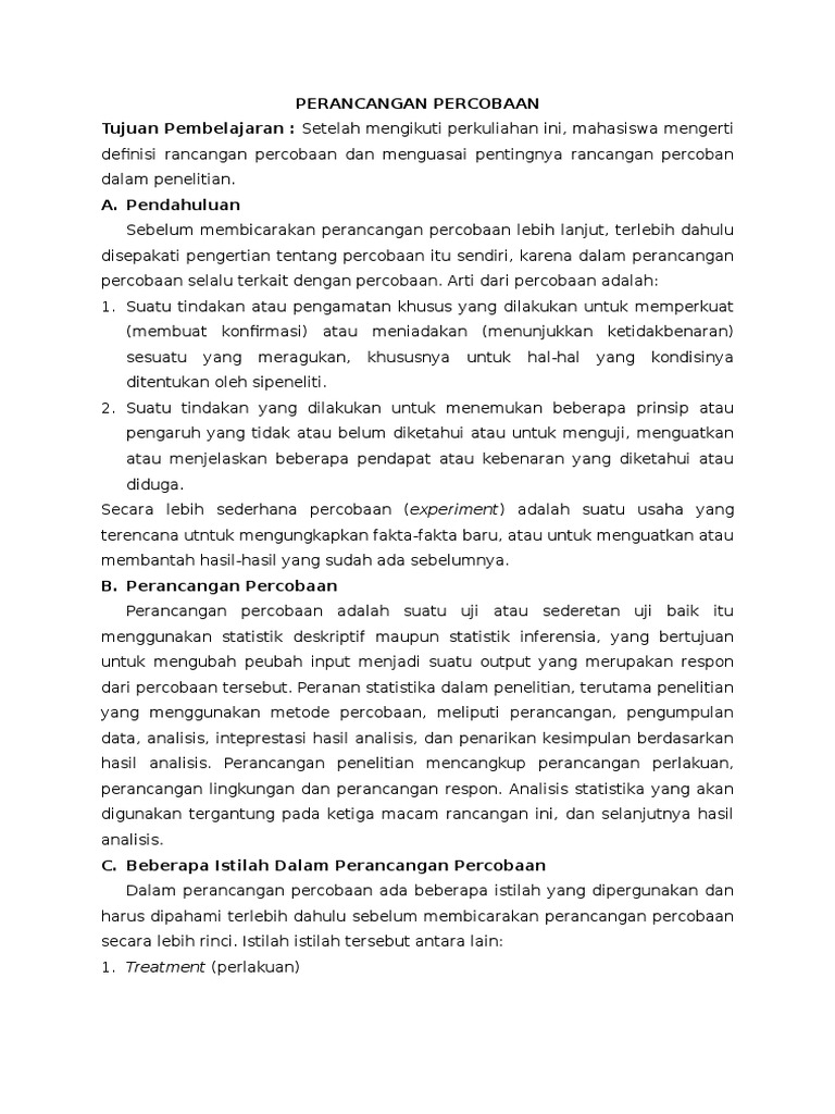 Rancangan Percobaan | PDF