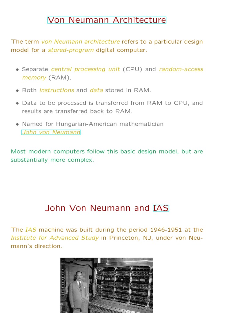 Von Neumann Architecture | PDF | Central Processing Unit | Cpu Cache