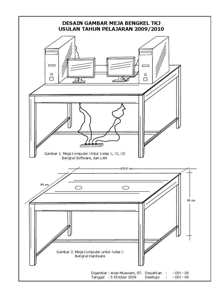 Desain Gambar Meja Bengkel TKJ | PDF