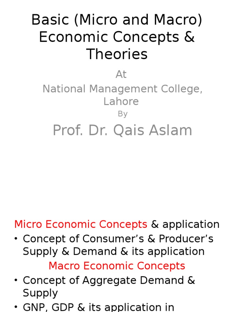 Basic (Micro and Macro, Development) Economic Concepts | Download Free ...