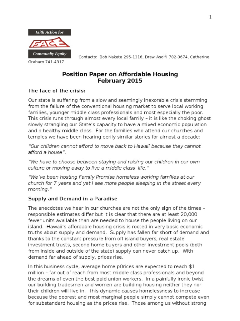 Solutions for Hawaii's Housing Crisis | PDF | Finance & Money Management