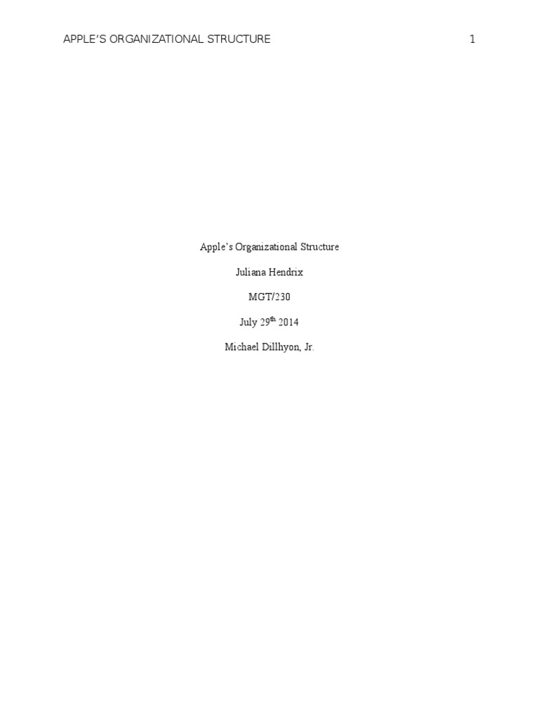 Organization Structure | PDF | Organizational Structure | Apple Inc.