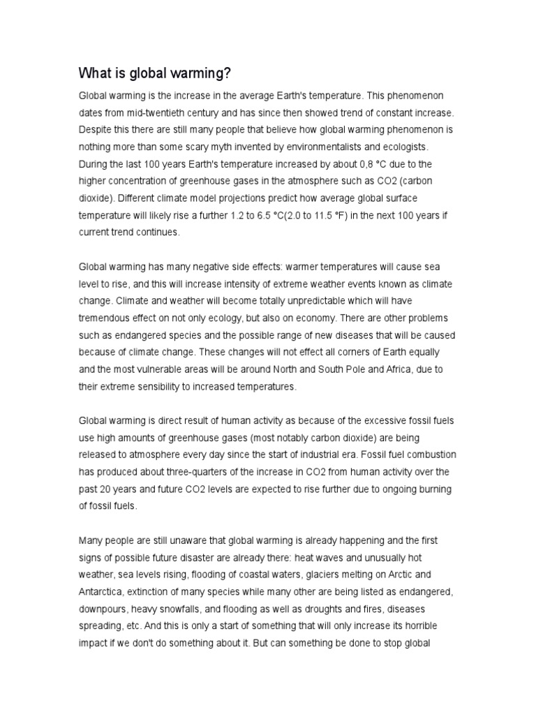 Global Warming | PDF | Global Warming | Greenhouse Effect