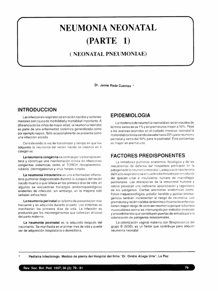 Neumonia Neonatal | PDF | Neumonía | Pulmón