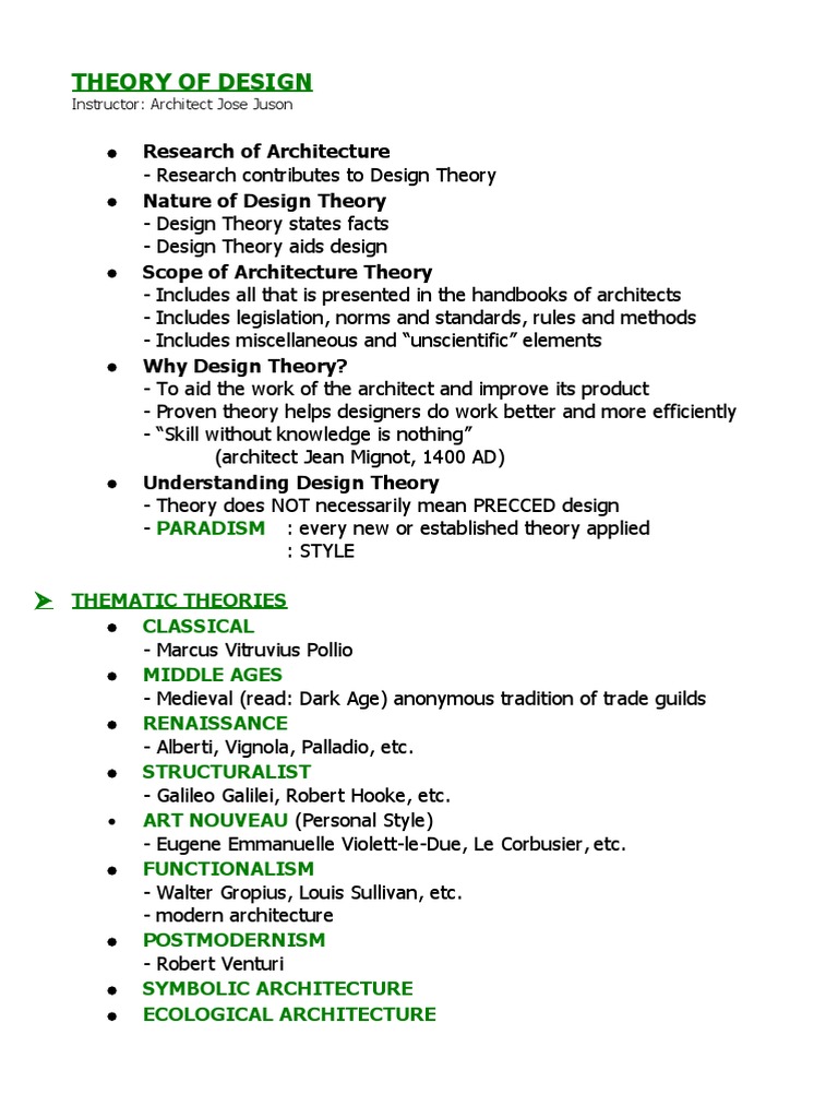 Overview of Architecture Design Theory | PDF | Architectural Design ...