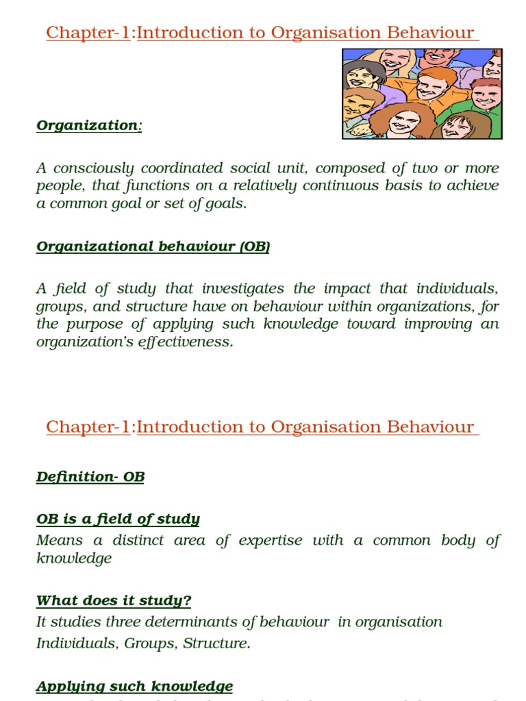 Chapter 1 - Introduction To OB | PDF | Organizational Behavior | Behavior