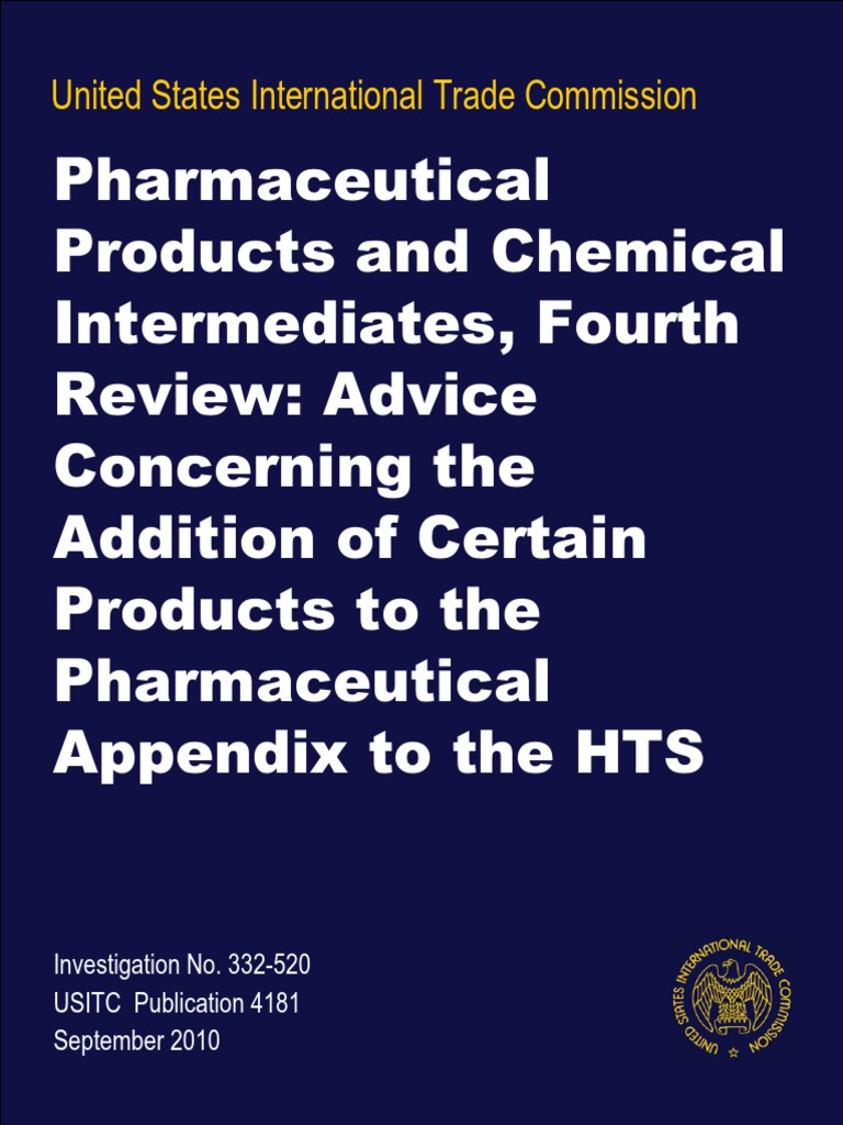 US International Trade Commission | PDF | Pharmaceutical Drug | Exports