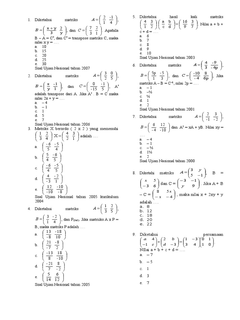 Soal Matriks | PDF