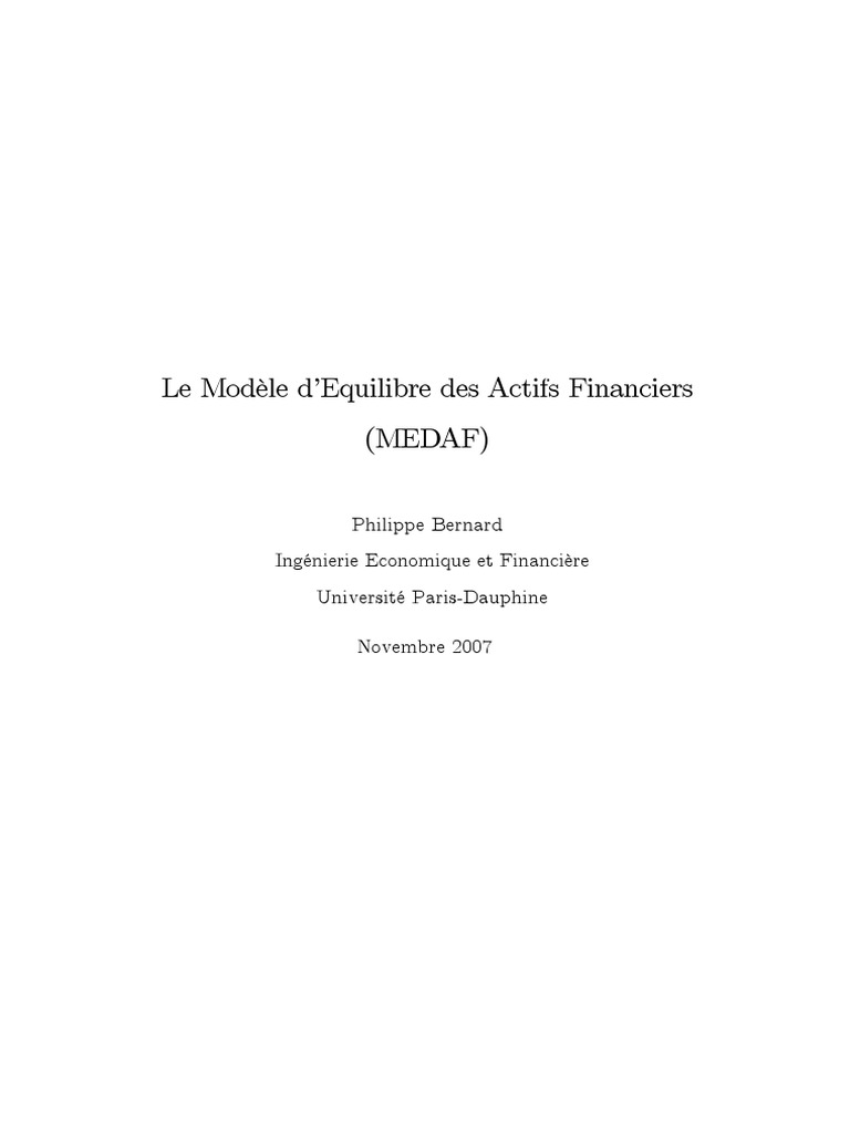 medaf_2.pdf | Modèle d'évaluation des actifs financiers | Économie ...