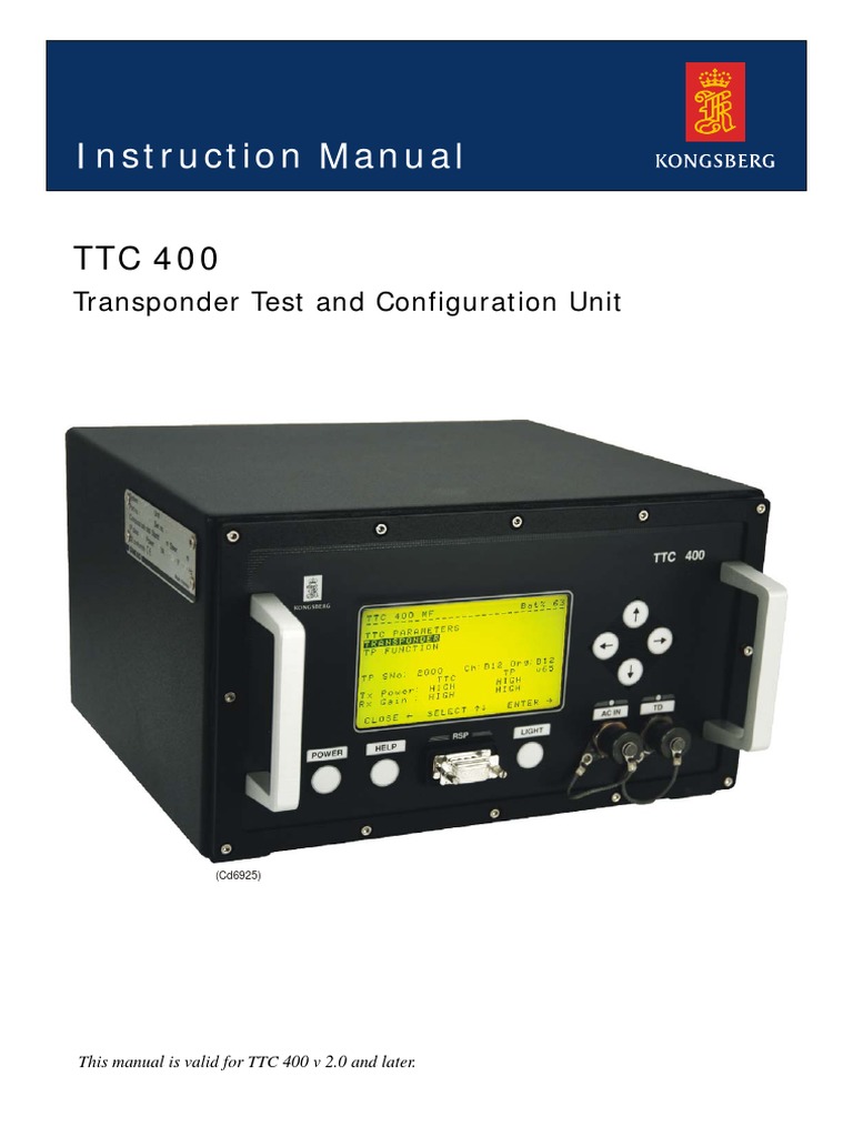 TTC 400 Instruction Manual | PDF | Battery Charger | Battery (Electricity)
