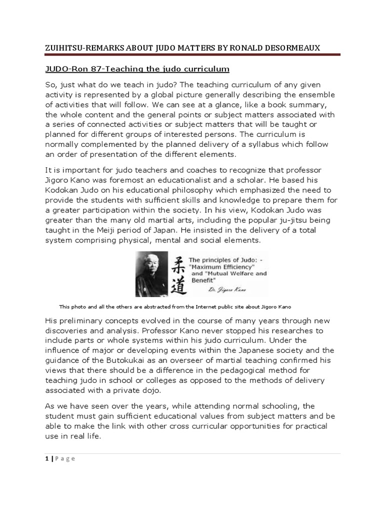 Teaching The Judo Curriculum, Judo - Ron-87 | PDF | Judo | Kata