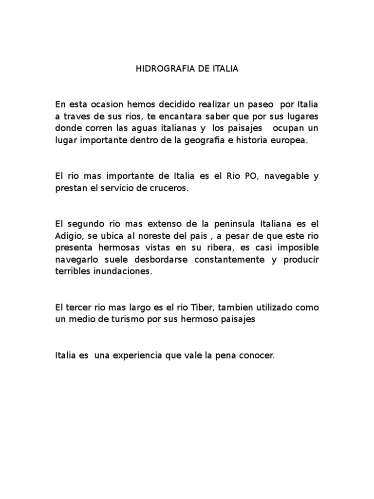 Hidrografia Italia | PDF