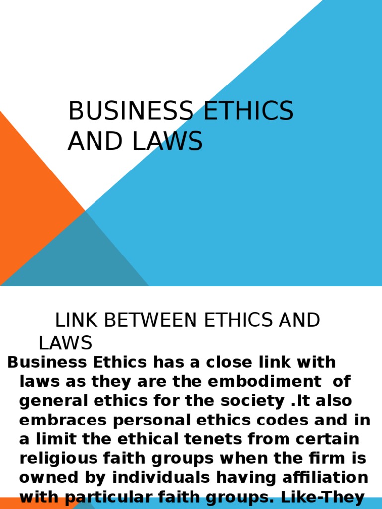 Ensuring Law Abidance and Upholding Ethics in Business | PDF ...