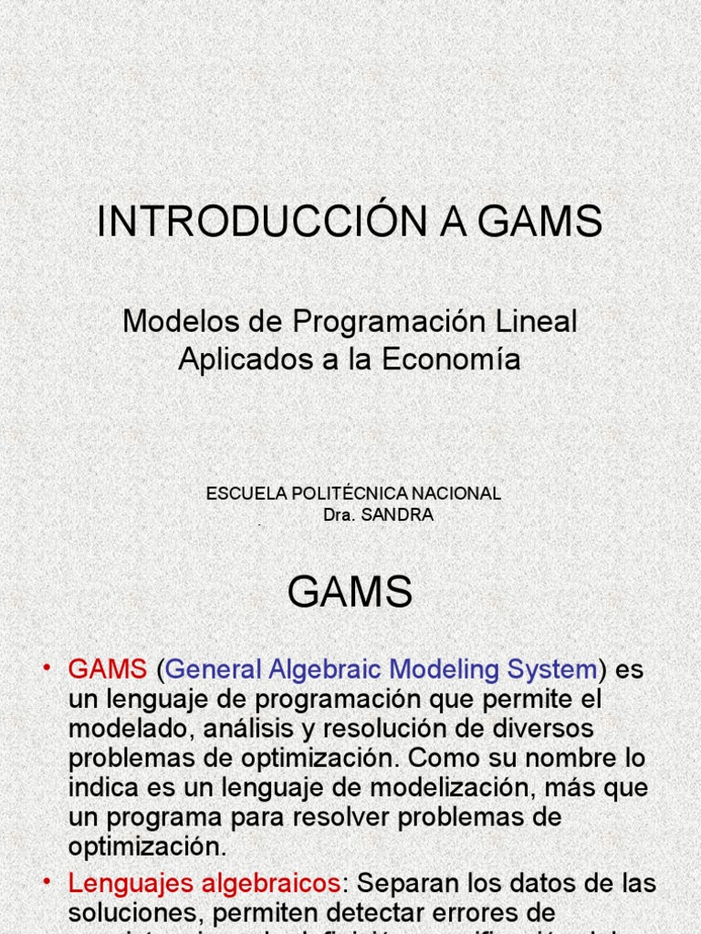 Gams | PDF | Compilador | Lenguaje de programación