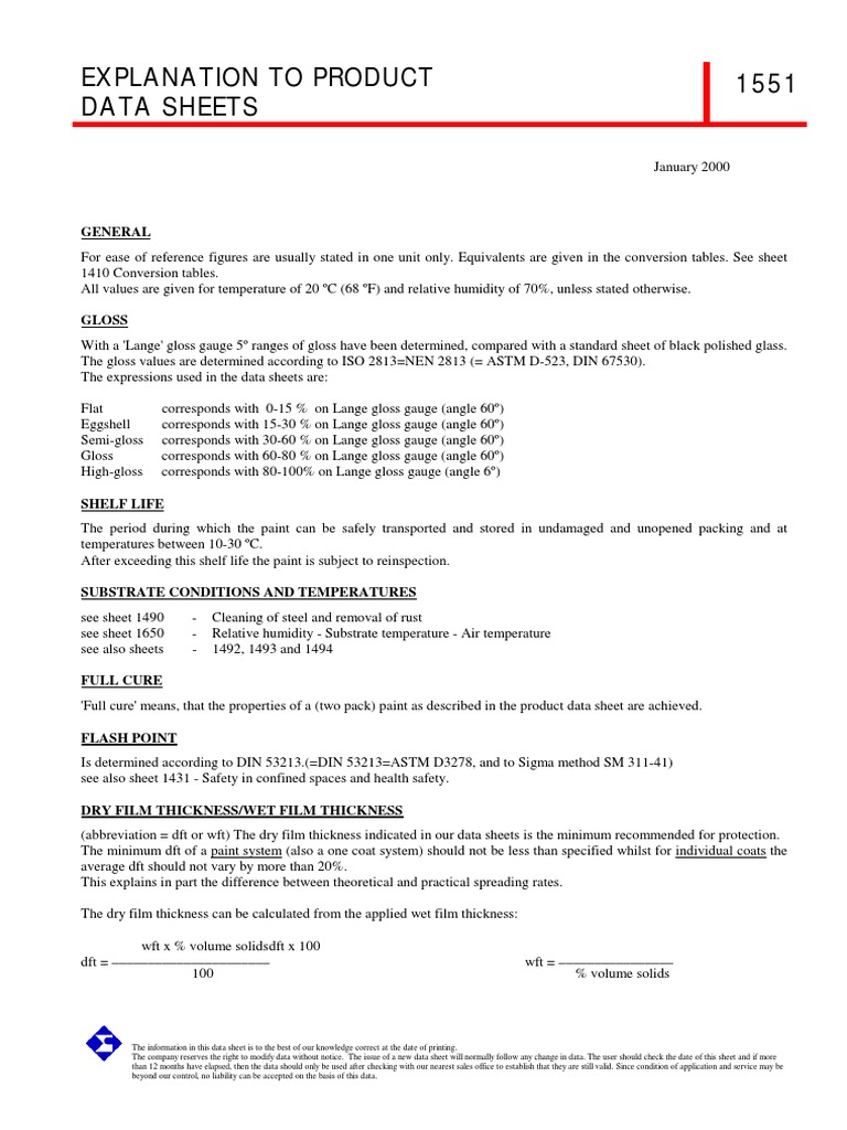 Paint Product Data Sheet Guide | PDF | Paint | Density Functional Theory