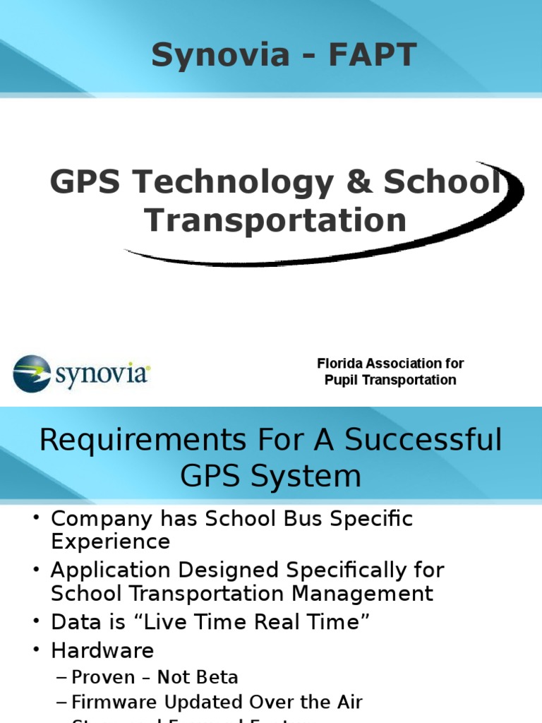Synovia - FAPT Presentation 2008 | PDF | School Bus | Bus