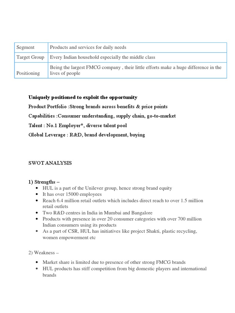 Hul | PDF | Market Segmentation | Competition