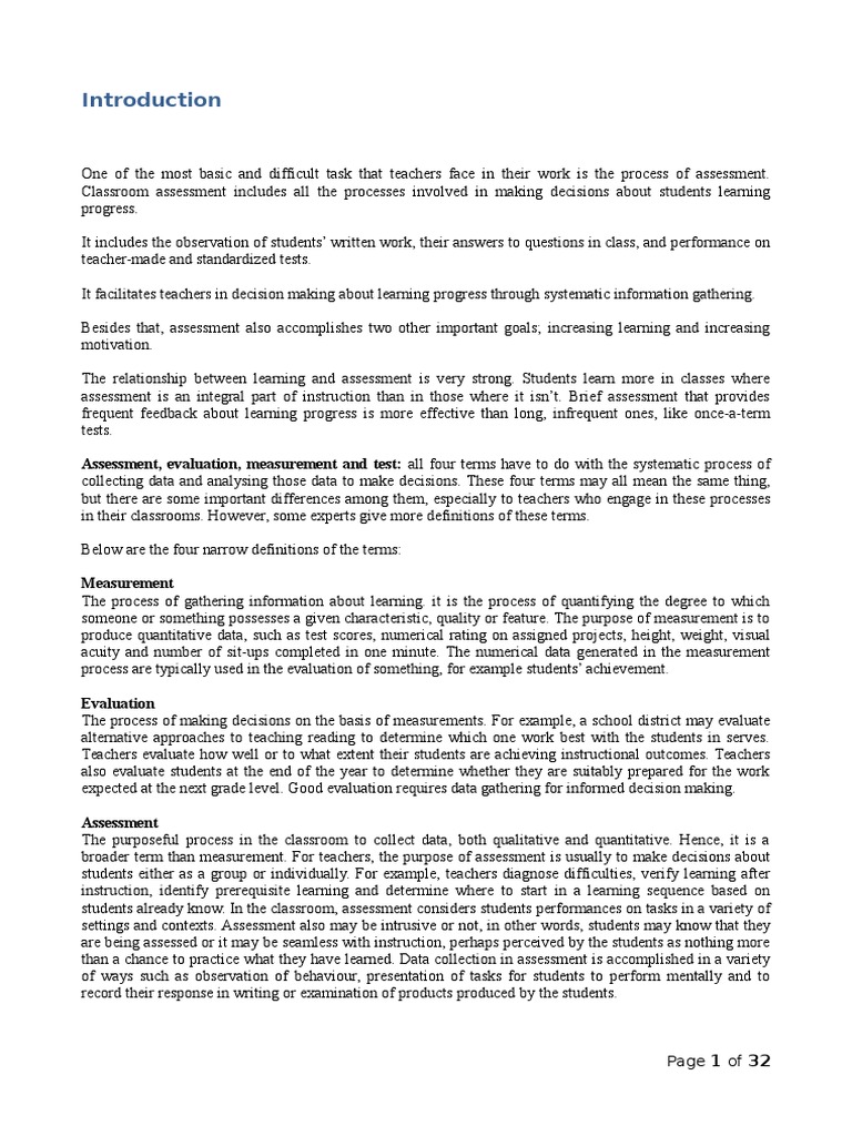 Educational Measurement and Evaluation | Test (Assessment ...