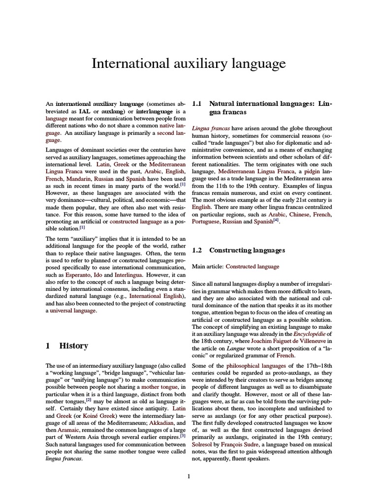 International Auxiliary Language | PDF | Cultural Globalization | Symbols