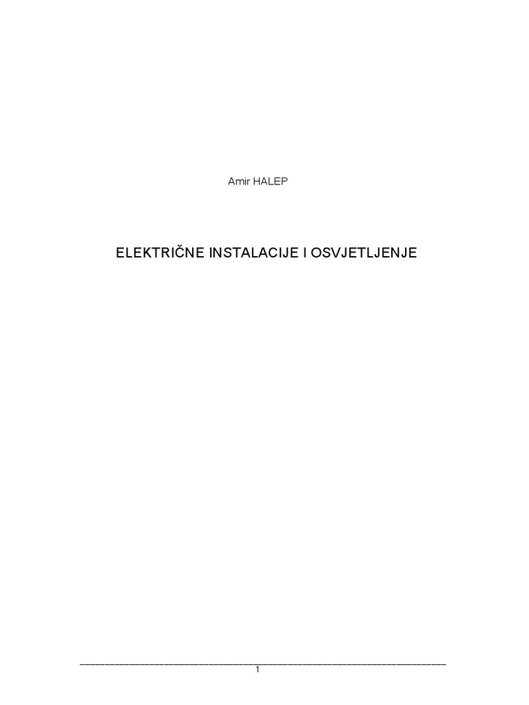 Elektrine Instalacije I Osvjetljenje | PDF