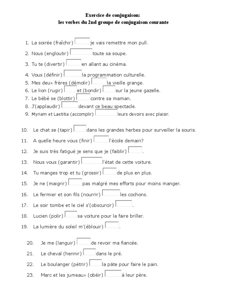 Limba Franceza Verbe Grupa 2 | PDF | Conjugaison | Typologie linguistique