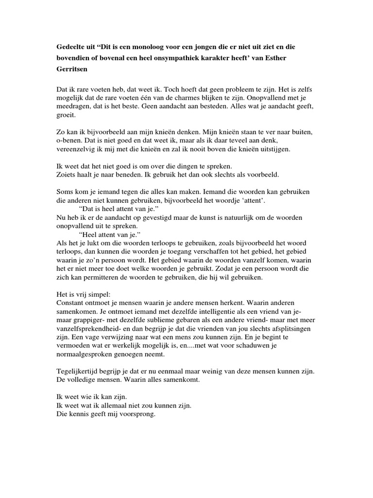 Dit Is Een Monoloog... | PDF