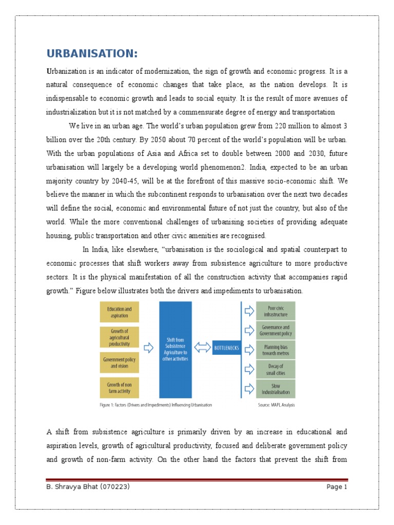 URBANISATION | PDF | Urbanization | Economic Growth