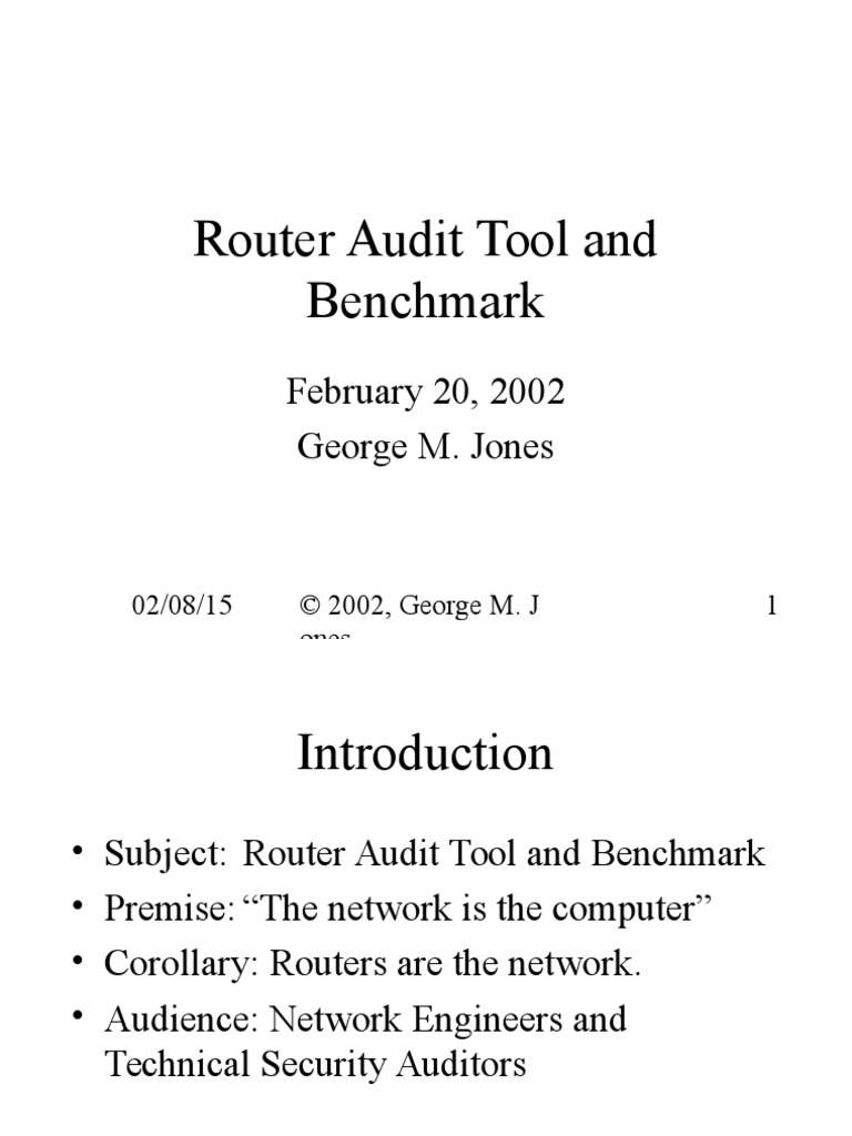 Router Audit Tool | PDF | Router (Computing) | Vulnerability (Computing)