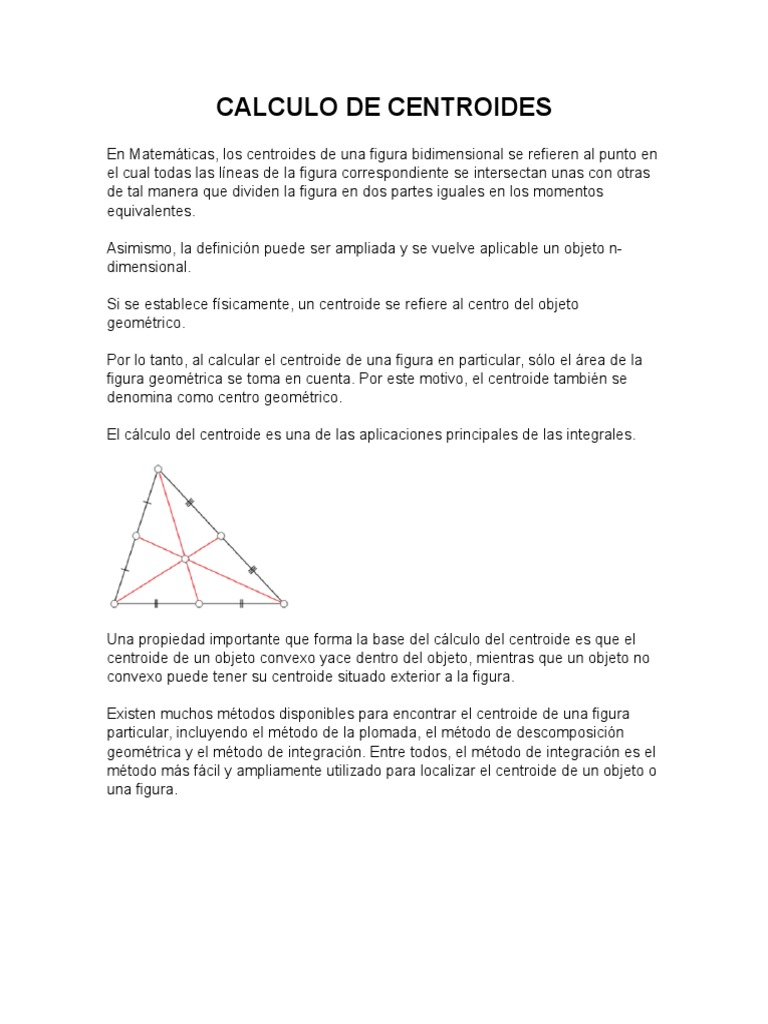 Calculo de Centroides | PDF | Integral | Espacio
