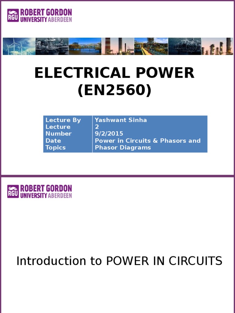 Lecture 2 Electrical Power | Download Free PDF | Ac Power | Electric Power