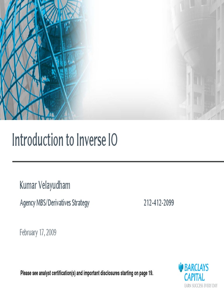Barclays Introduction To Inverse IO | PDF | Securities (Finance ...