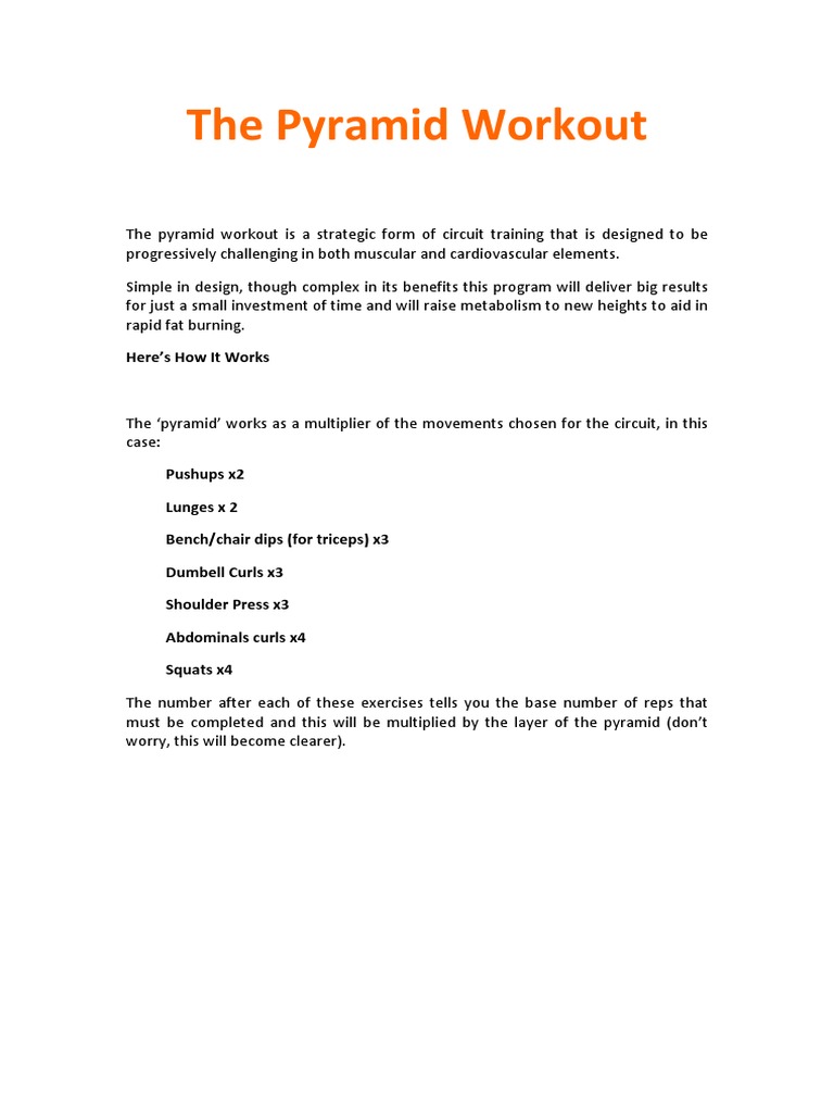 Pyramid Workout for Fitness Enthusiasts | PDF