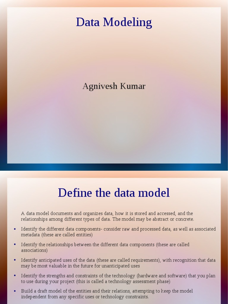 Data Modeling Principles | PDF | Data Warehouse | Data Model