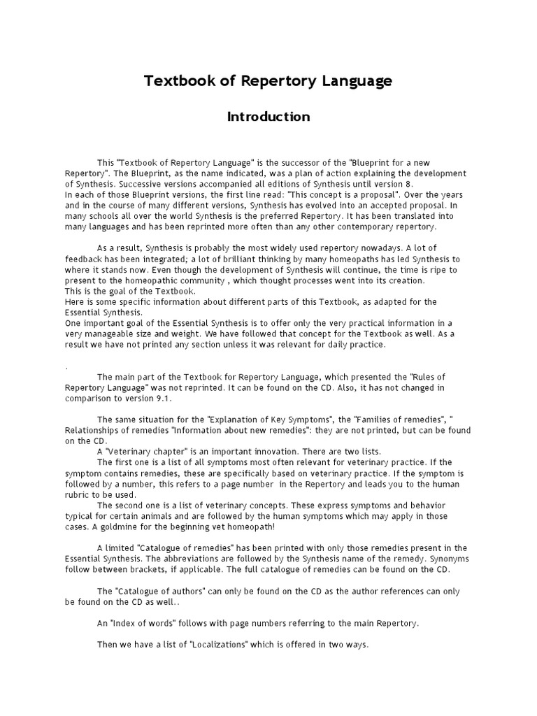 Repertory Language Synthesis 9-1 | PDF | Nausea | Homeopathy