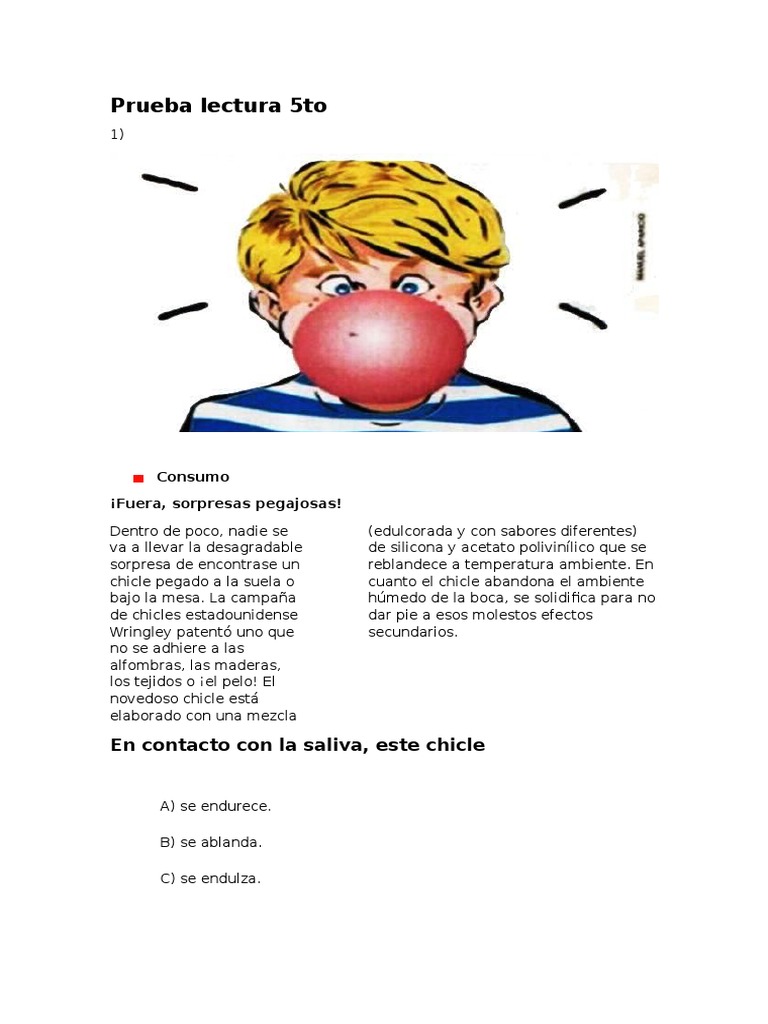 Prueba Lectura 5to - Editado | PDF | Cuentos | Publicación