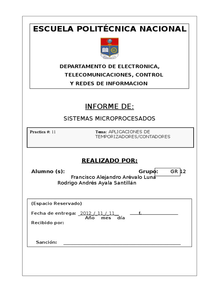 Caratula Informe | PDF