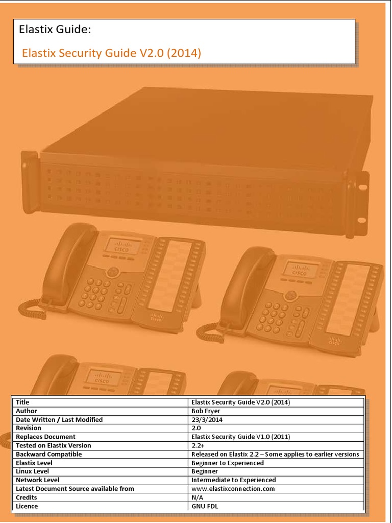 Elastix Security Guide Version 2 - 2014 | PDF | Firewall (Computing) | Network Protocols