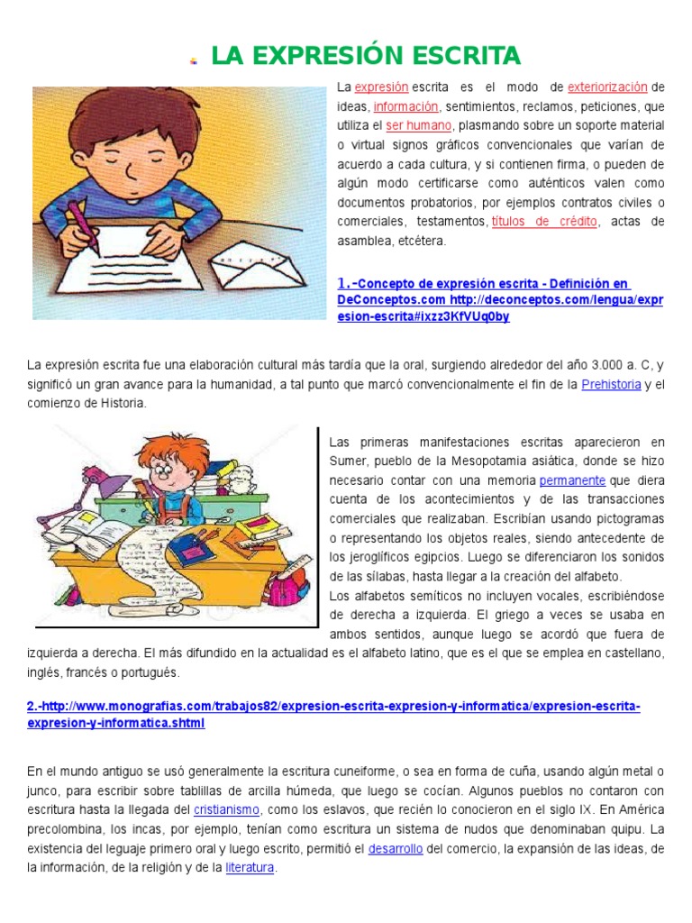 Concepto Expresión Escrita 22-1 | Escritura | Lengua española