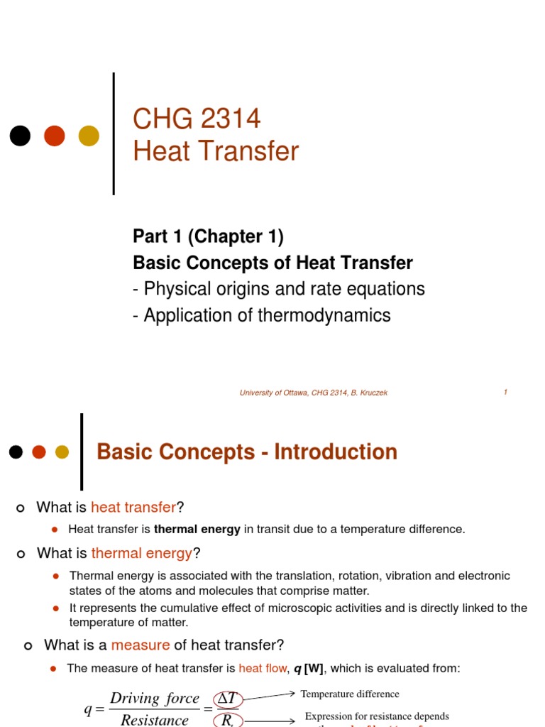 Part 1 Basic Concepts | PDF | Heat Transfer | Thermal Conduction