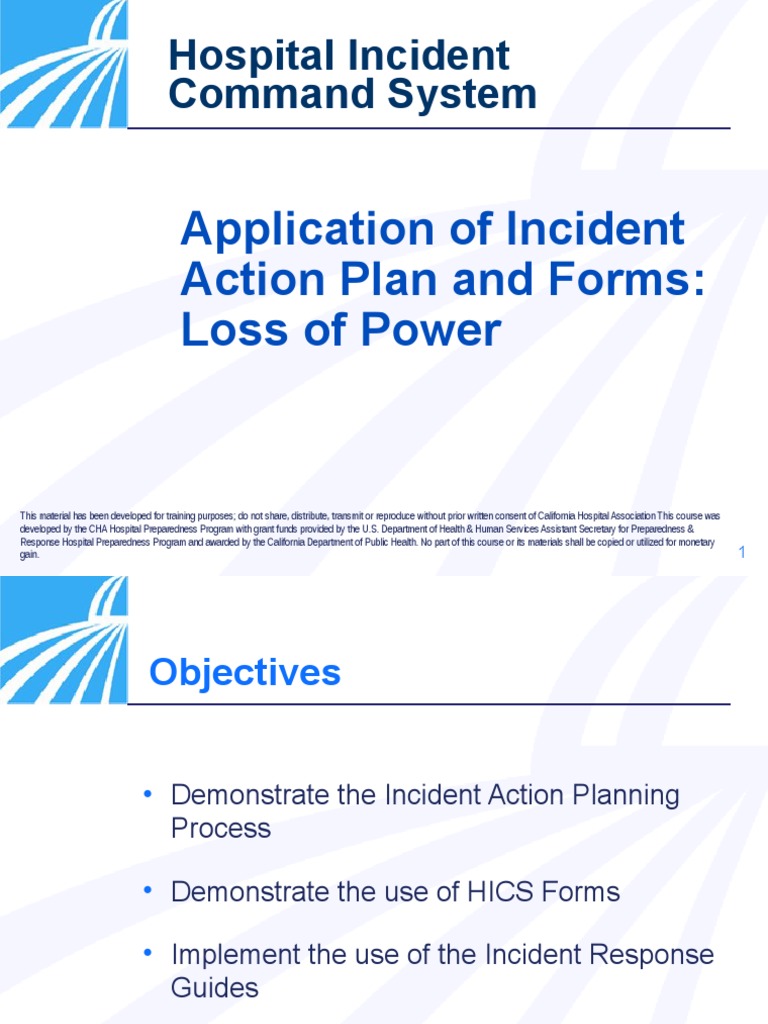Hospital Incident Command System: Application of Incident Action Plan ...