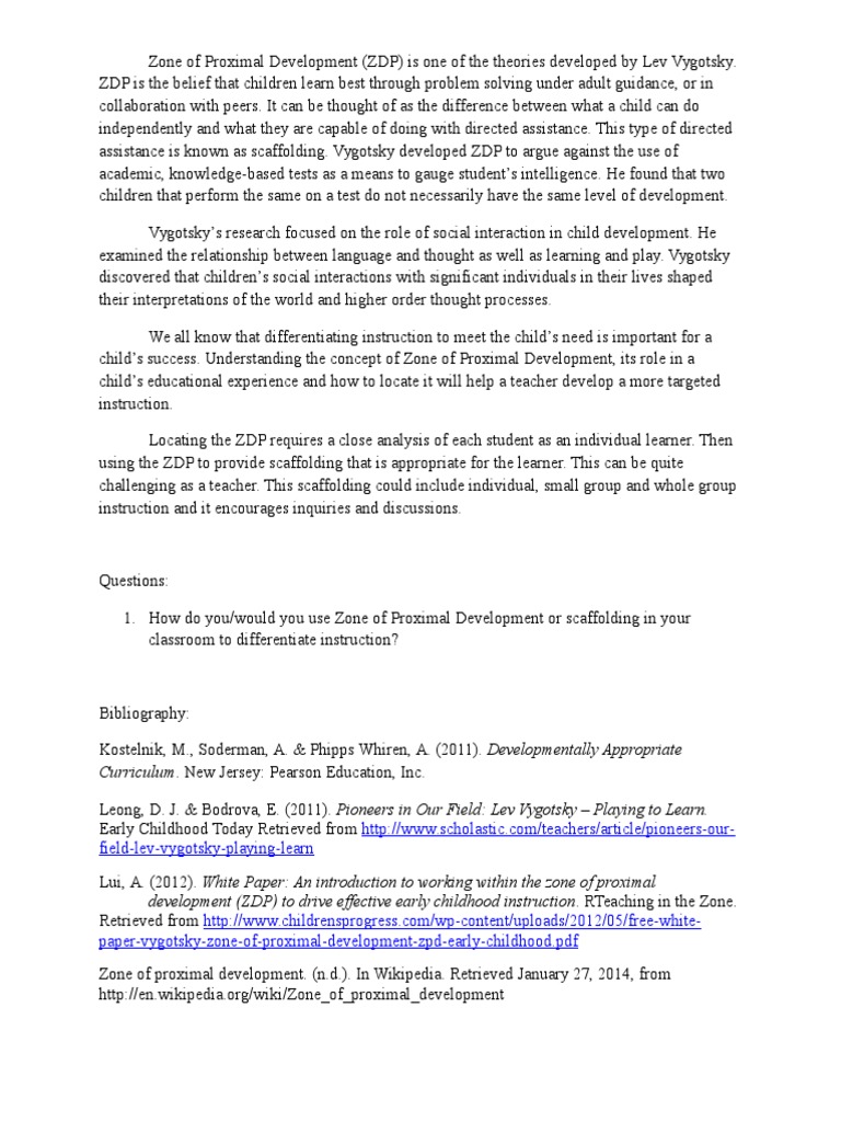 Understanding Zone of Proximal Development | PDF