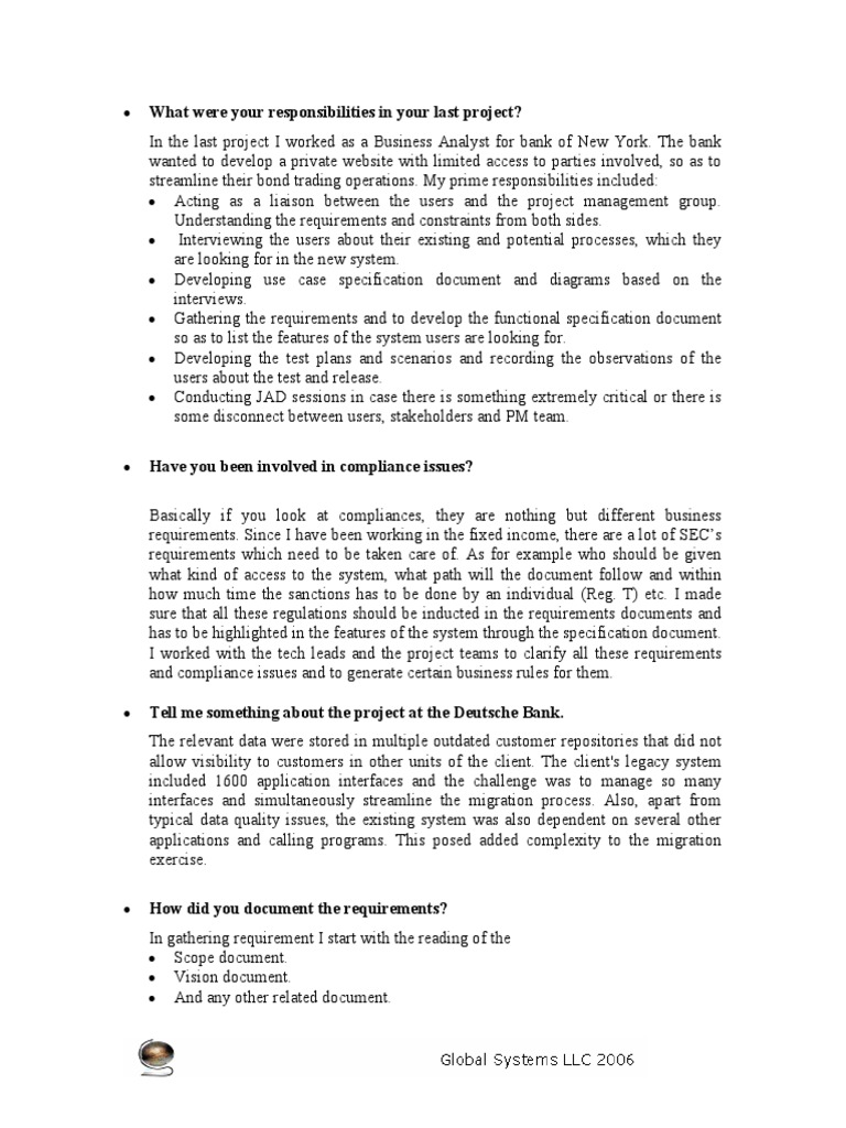 BA Interview Questions-Answers | PDF | Use Case | Unified Modeling Language