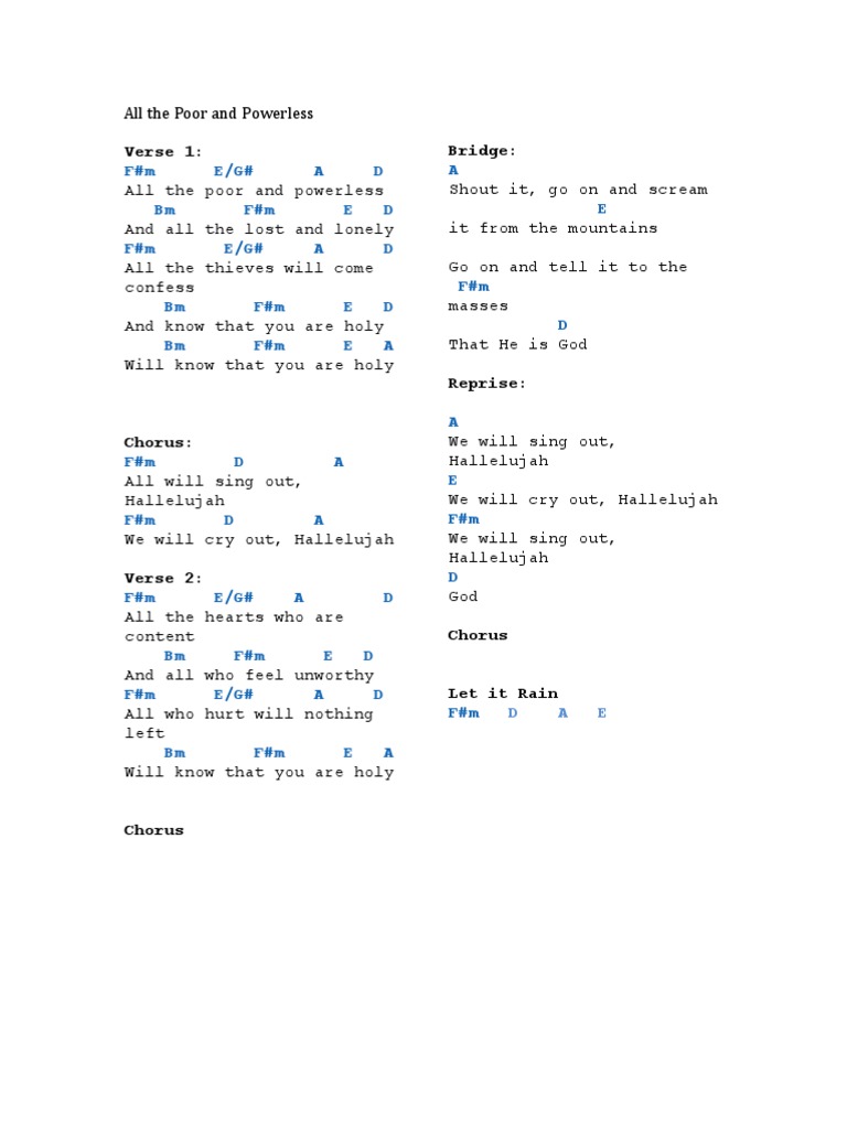 All The Poor and Powerless | PDF