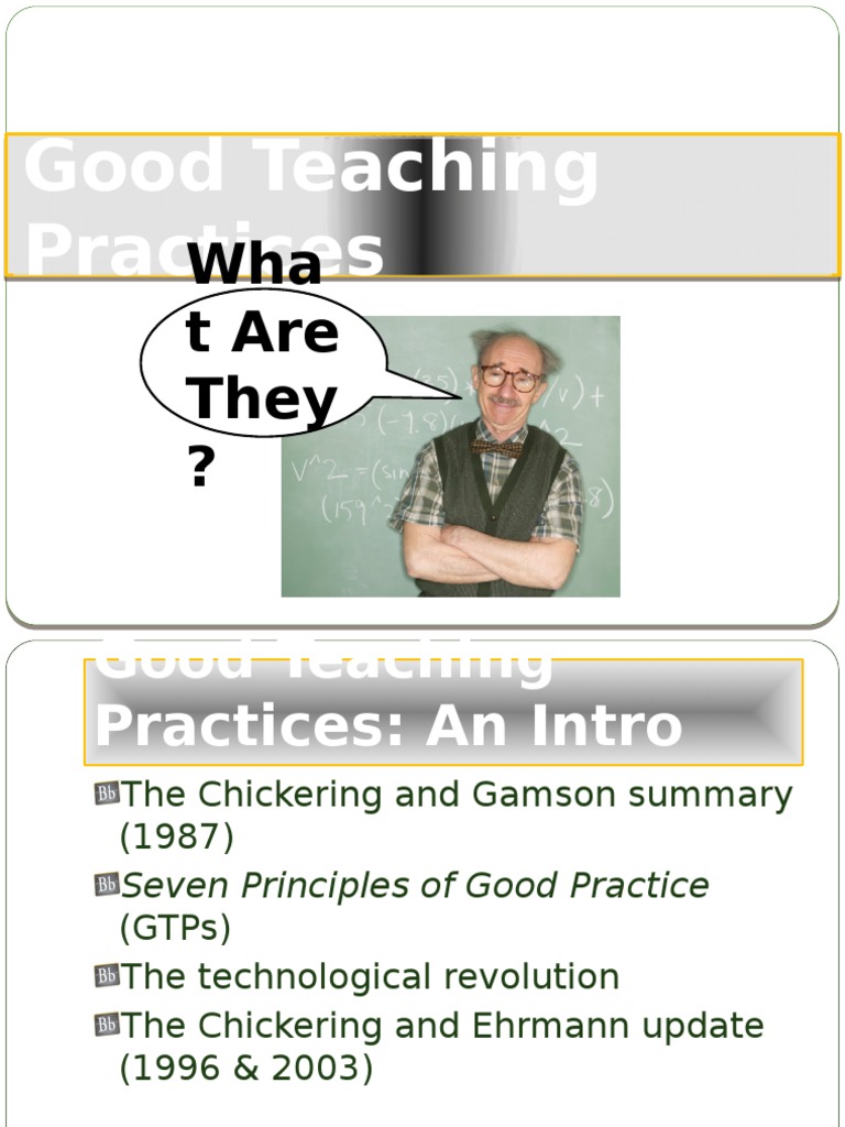 Good Teaching Practices: 7 Principles | PDF | Educational Assessment ...