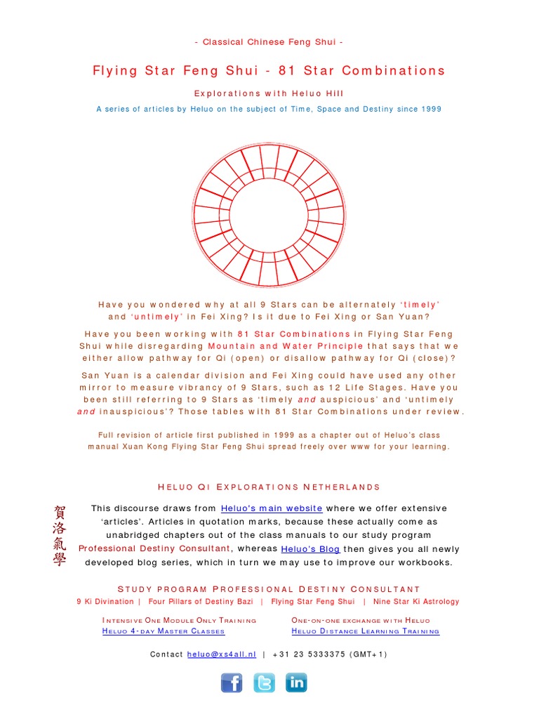 Flying Star Feng Shui - 81 Star Combinations.pdf | Feng Shui | Divination