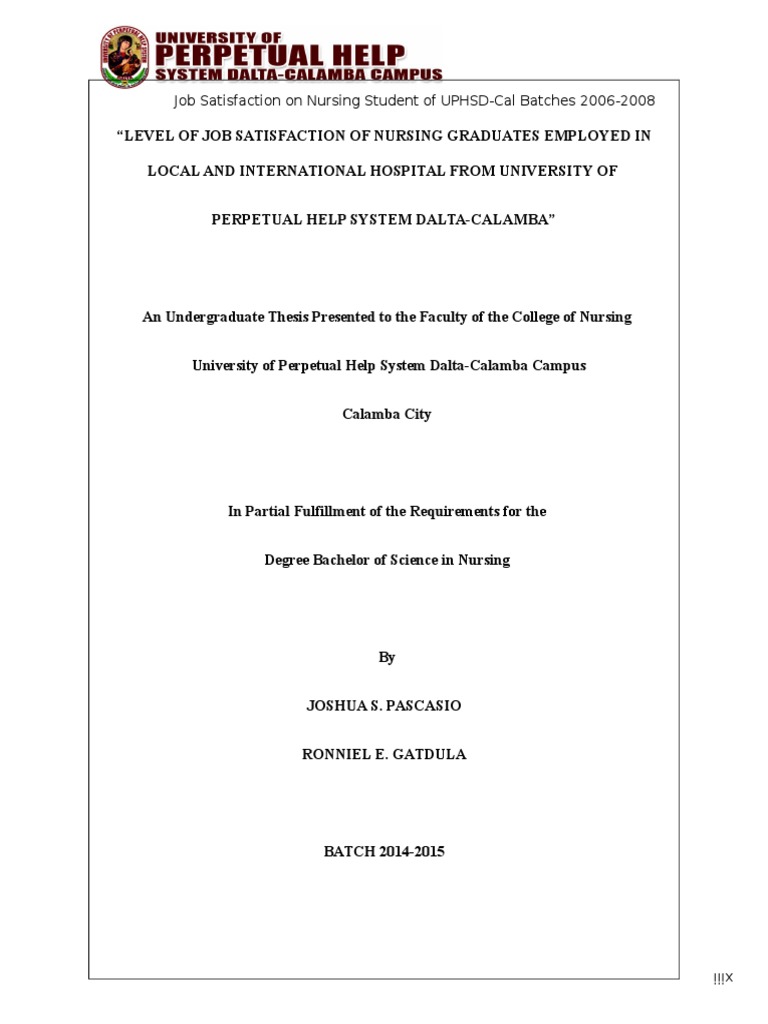 Thesis 1st Page Final | Nursing | Thesis