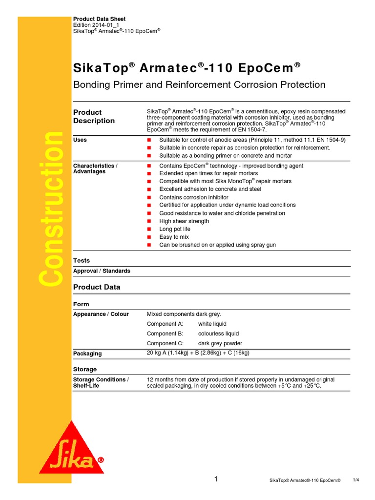SikaTop Armatec-110 EpoCem | Corrosion | Concrete