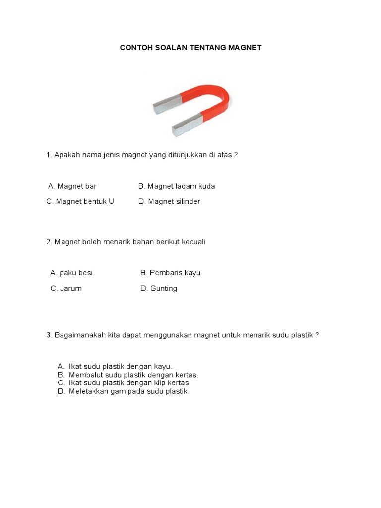 Contoh Soalan Tentang Magnet | PDF