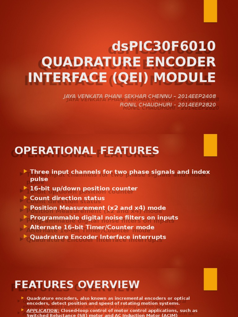 Dspic30F6010 Quadrature Encoder Interface (Qei) Module | Download Free ...